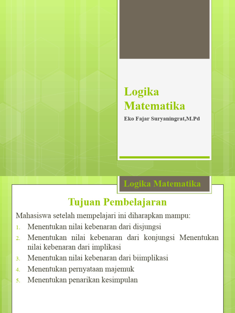Konsep Dasar Logika Matematika | PDF