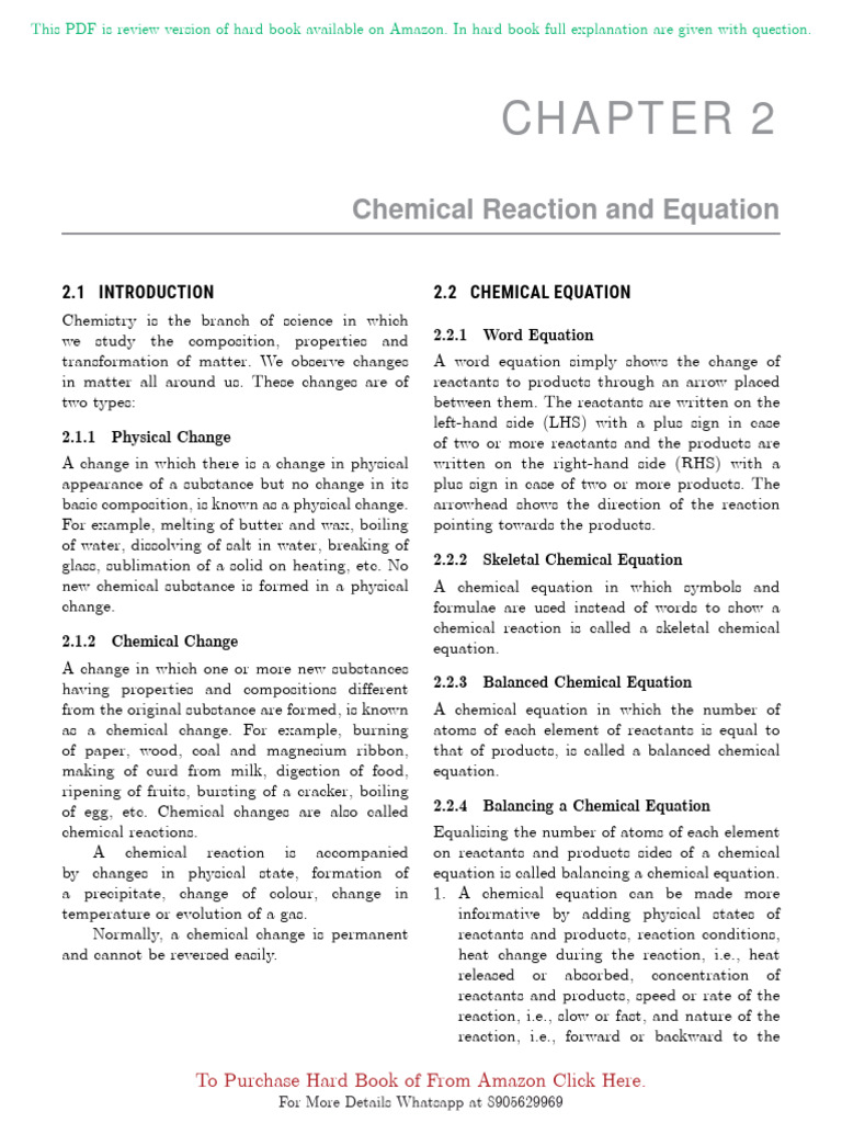 Chemical Reaction and Equation | PDF | Redox | Chemical Reactions