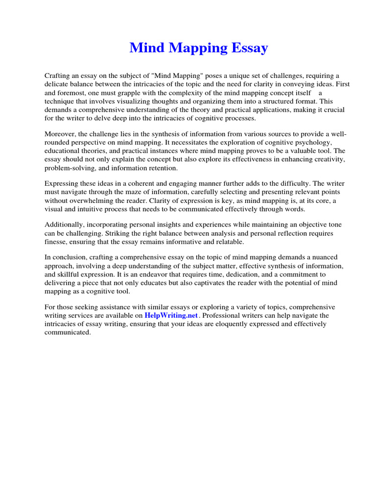 Mind Mapping Essay | PDF | Mind | Information