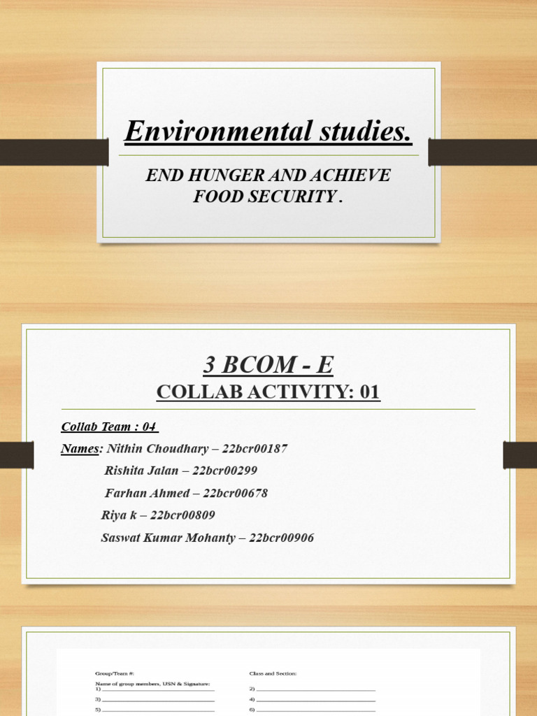 Environmental Studies.: End Hunger and Achieve Food Security | Download ...