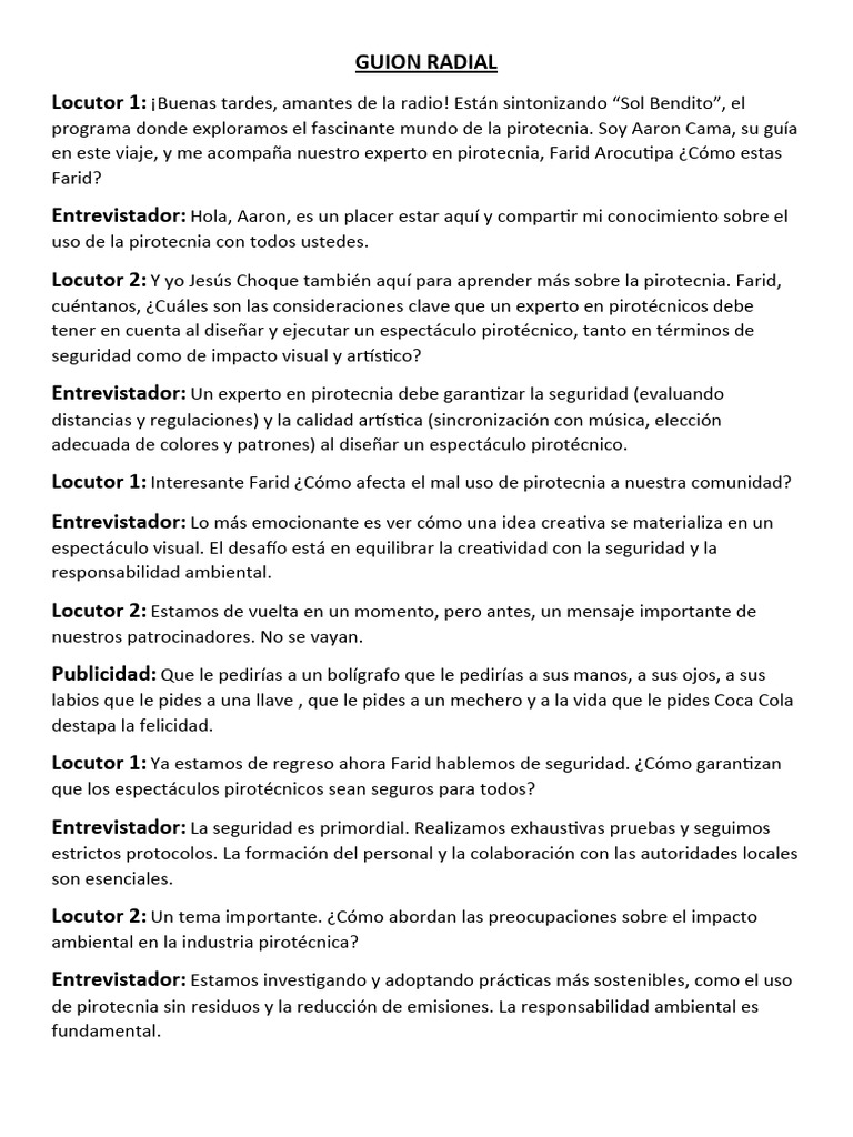 Guion Radial | PDF | Pirotécnica