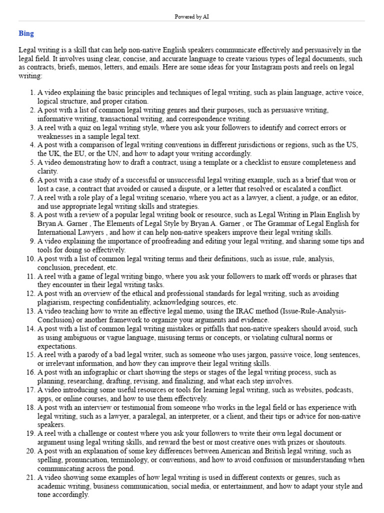 Legal Writing (Bing) | PDF | Writing | Human Communication