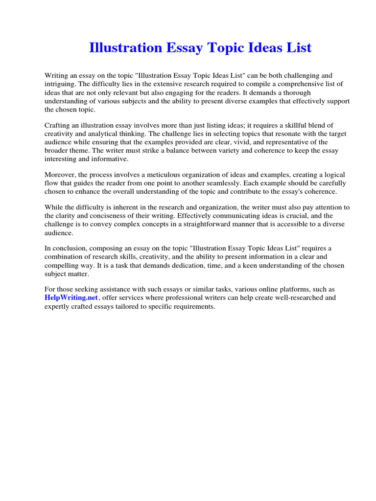 Illustration Essay Writing Guide | PDF | Essays