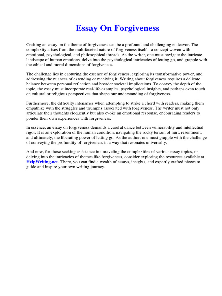 Essay On Forgiveness | PDF | Radio | Antenna (Radio)