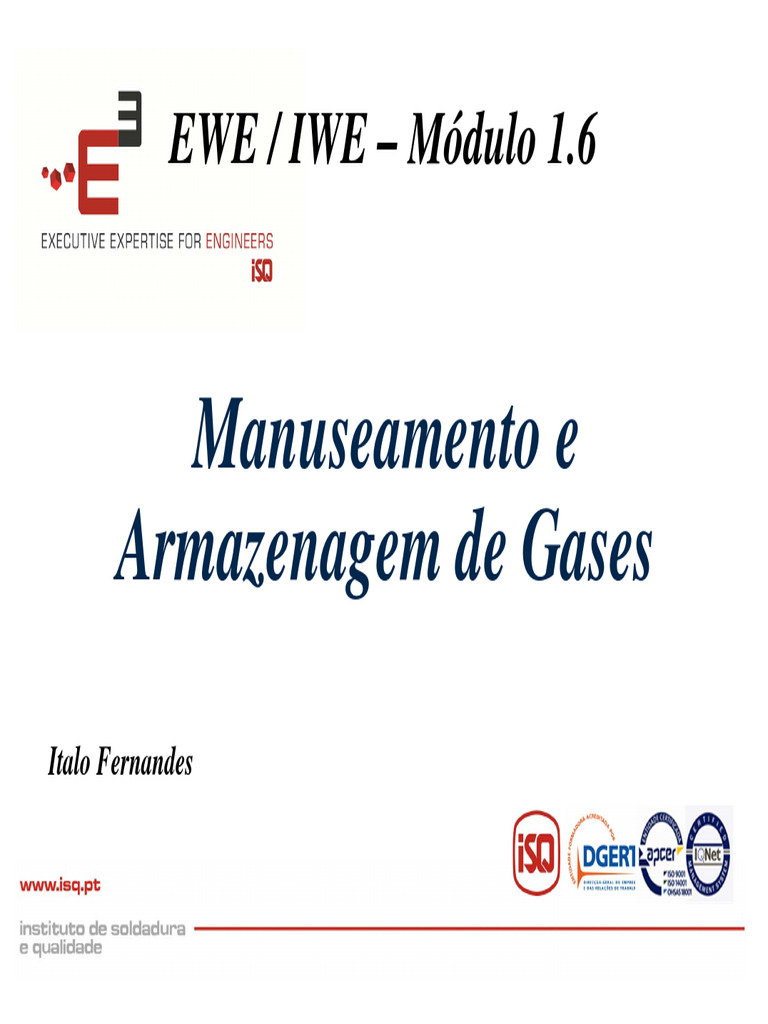 EWE - 1.6B Manuseamento de Gases-Rev3-2012 | PDF | Natureza | Química