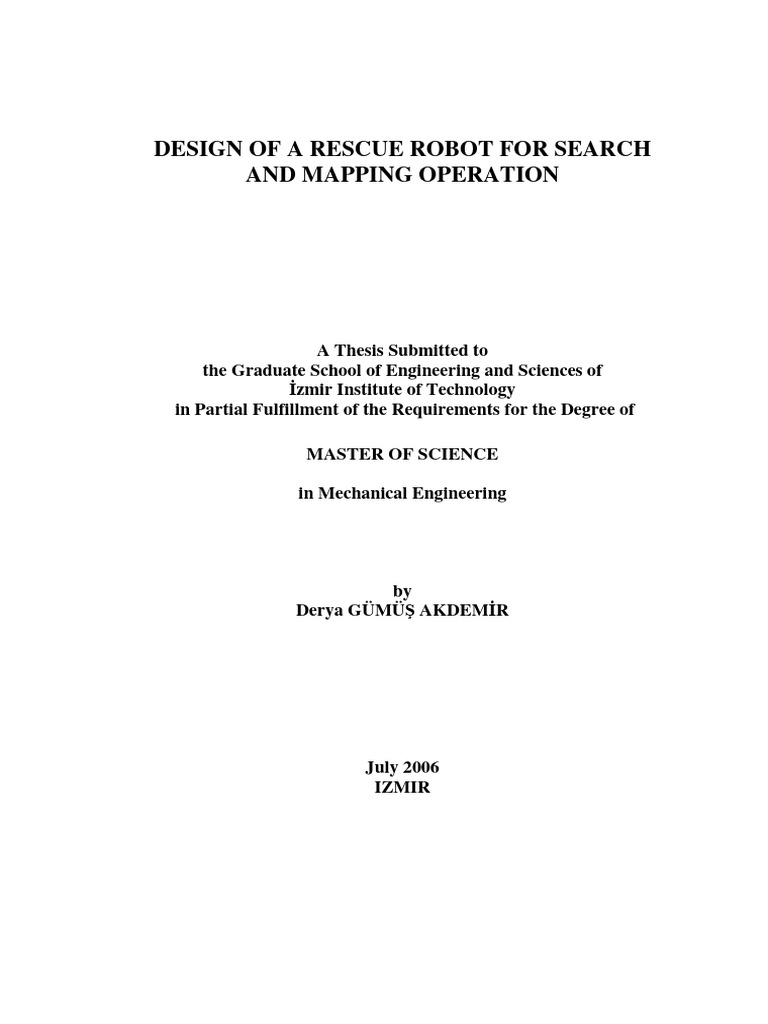 Rescue Robot Design for Disasters | PDF | Robot | Robotics