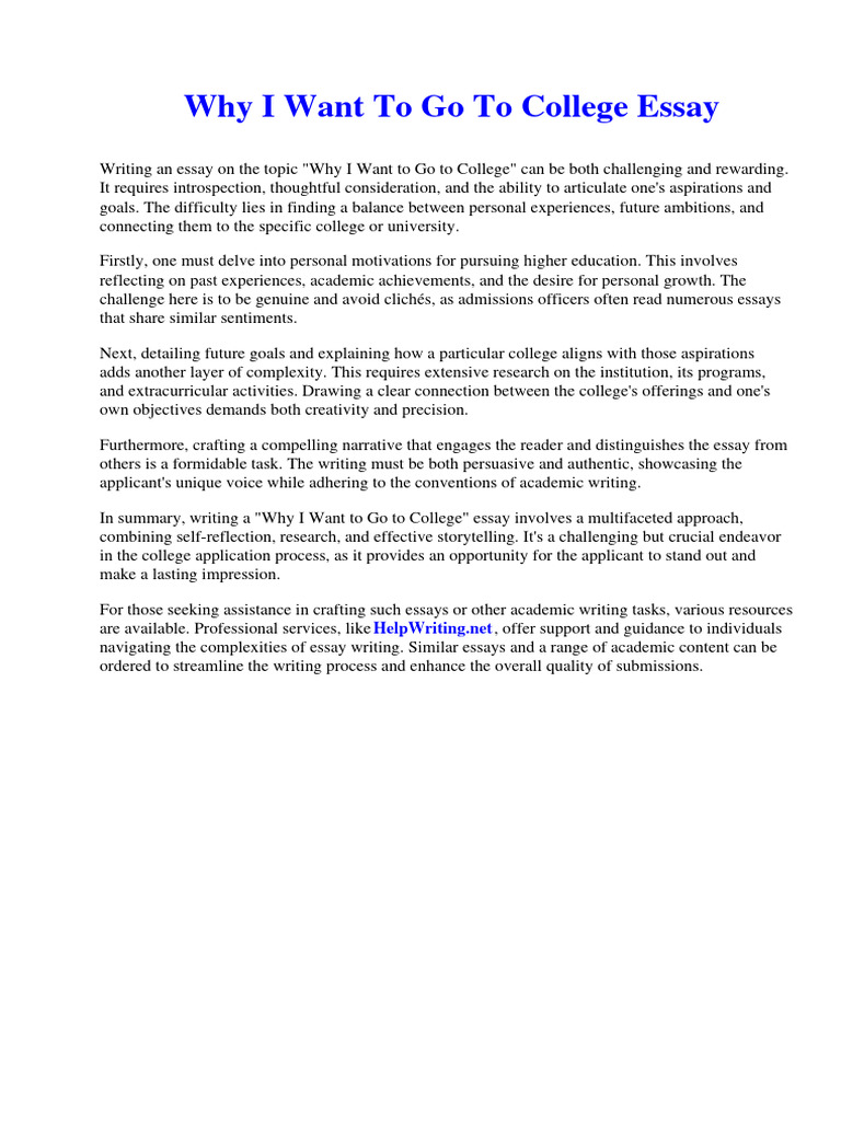 Why I Want To Go To College Essay | PDF | Computer Security | Security