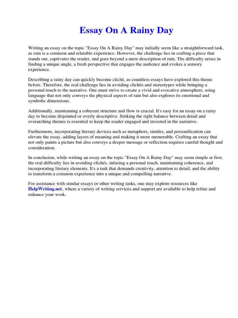 Essay On A Rainy Day | PDF | Physical Geography | Earth Sciences
