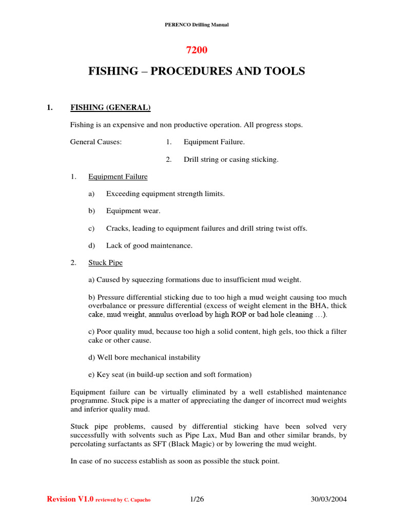 Fishing Procedure and Tool | Download Free PDF | Casing (Borehole) | Magnet