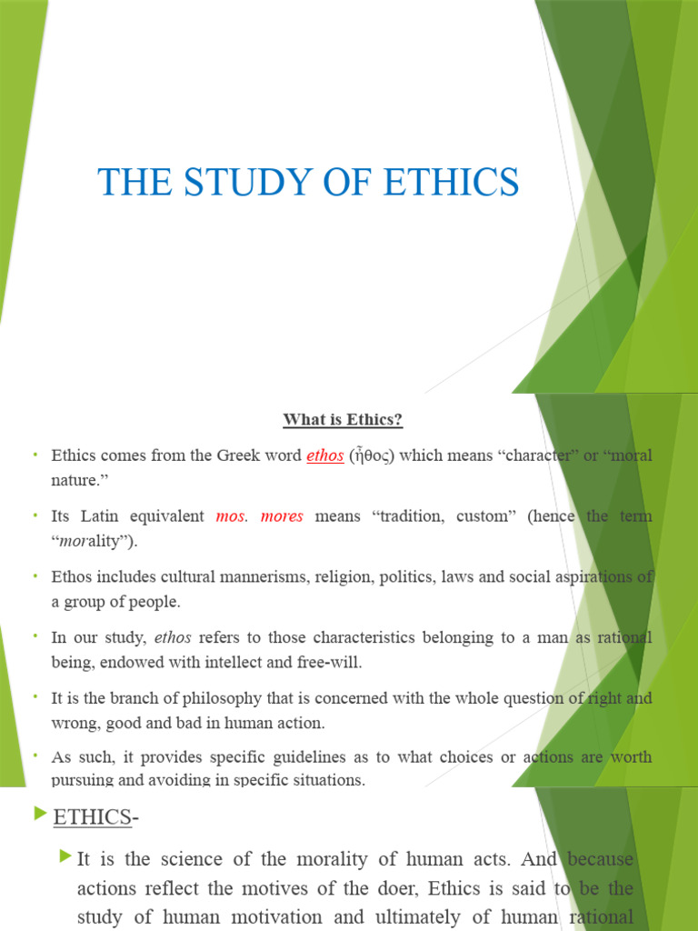 The Study of Ethics Ppt | PDF | Morality | Good And Evil