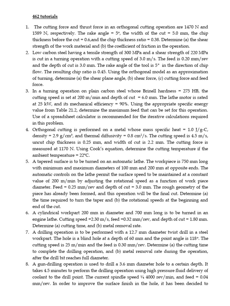 414 Tutorials | PDF | Machining | Mechanical Engineering