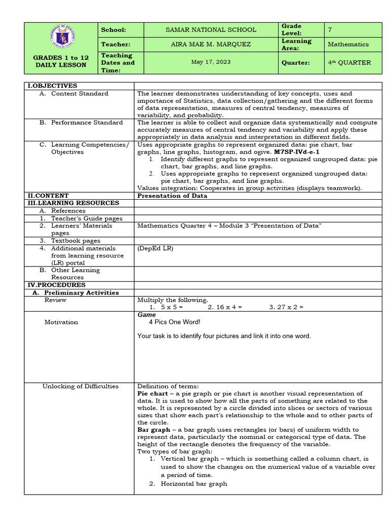 Presentation Of Data Pdf Pie Chart Chart