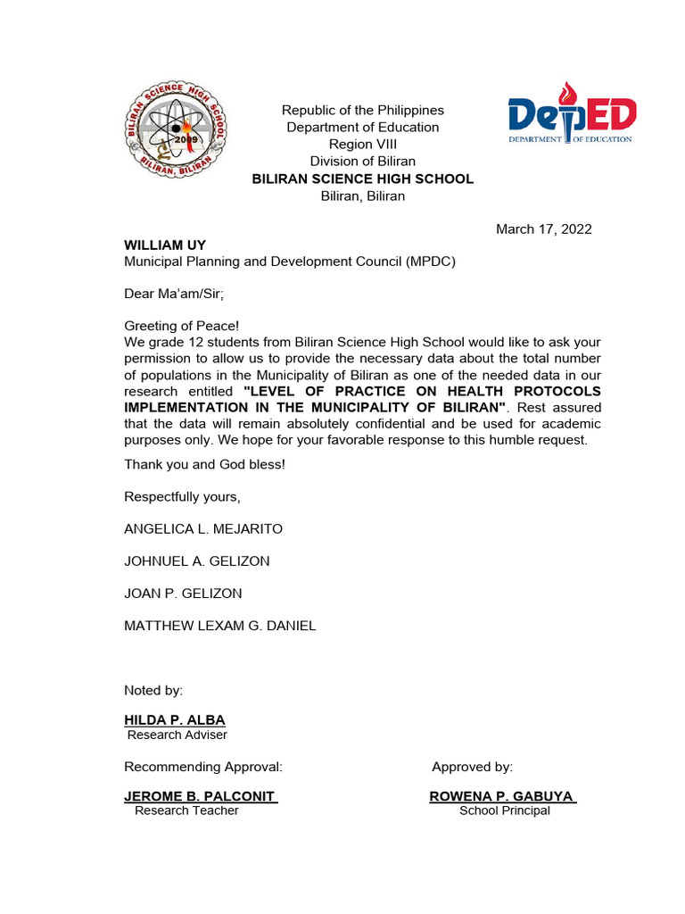 Letter To MPDC | PDF