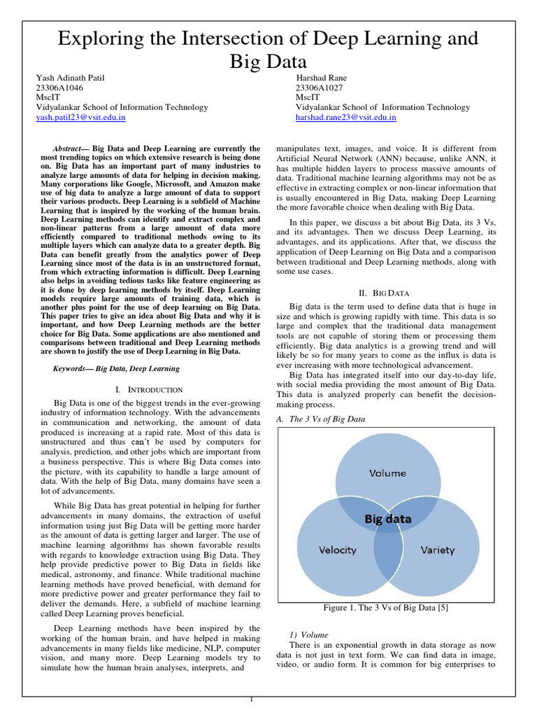 Exploring The Intersection of Deep Learning and Big Data | PDF | Deep Learning | Big Data
