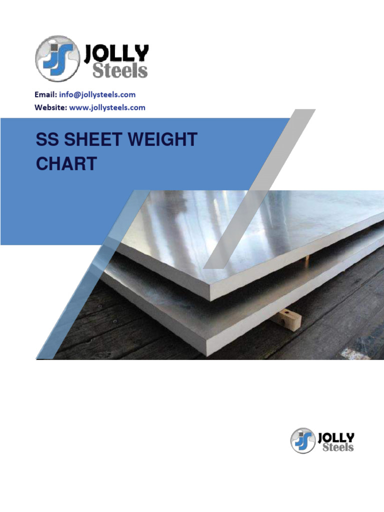 Stainless Steel Sheet Weight Chart | PDF | Sheet Metal | Metrology