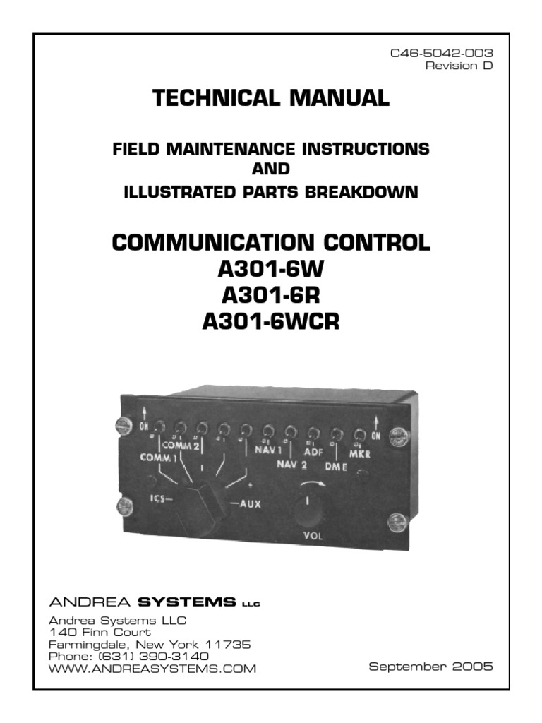 A301 Communication Control Manual Rev D | PDF | Microphone | Headphones
