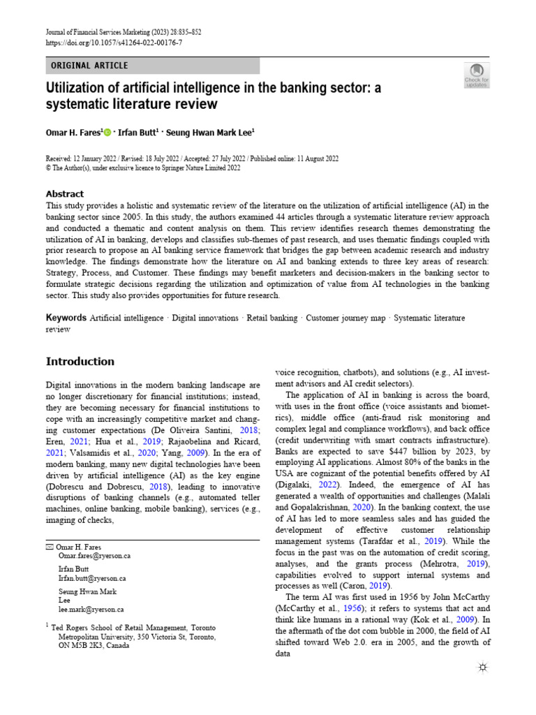Utilization Of Ai In Banking Pdf Artificial Intelligence