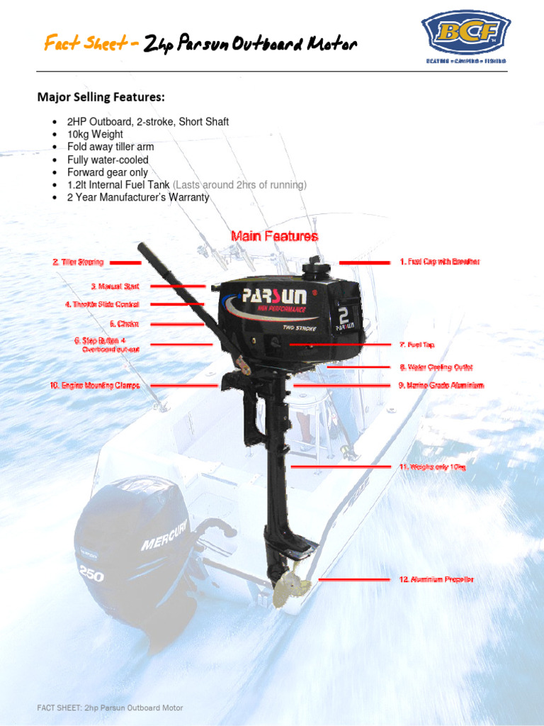2hp Parsun Outboard Motor Overview | PDF | Mechanical Engineering ...