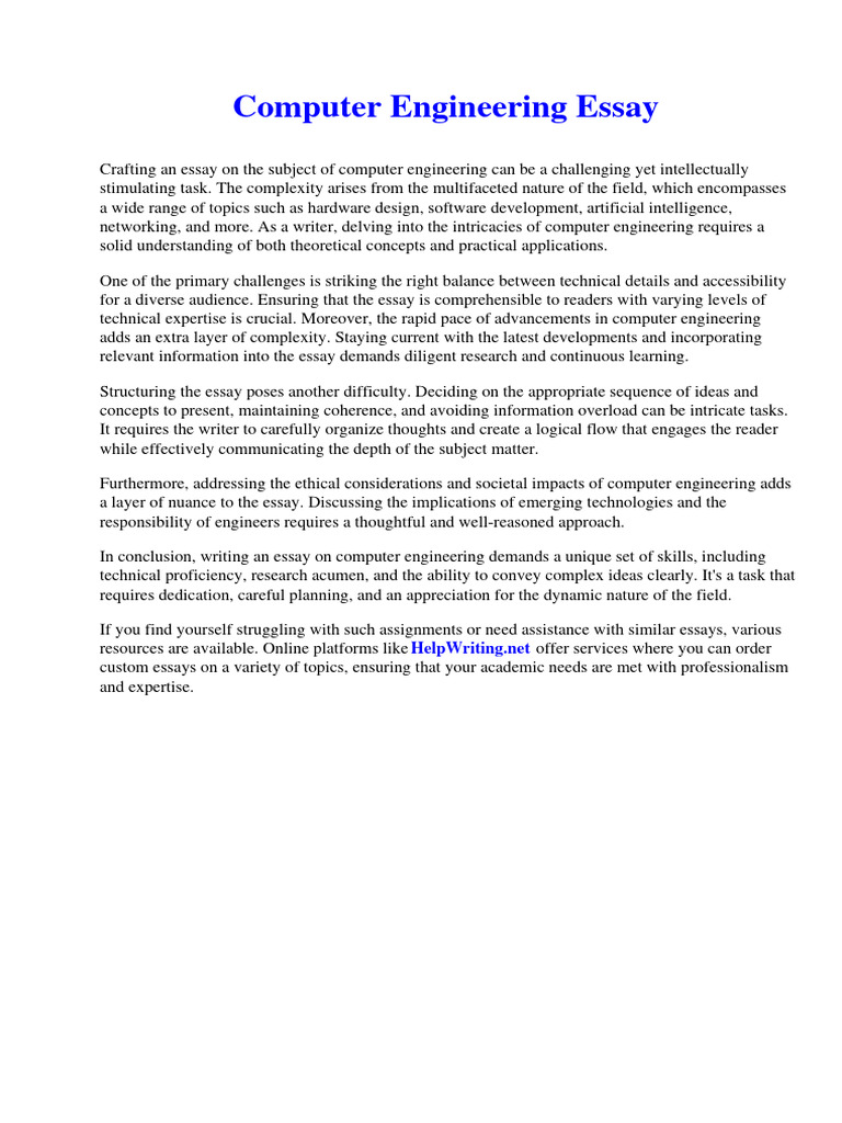 Computer Engineering Essay | PDF | Trust Law | Will And Testament