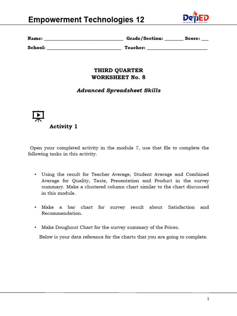 TVL Empowerment Technologies q2 Spreadsheet | PDF | Microsoft Excel | Spreadsheet