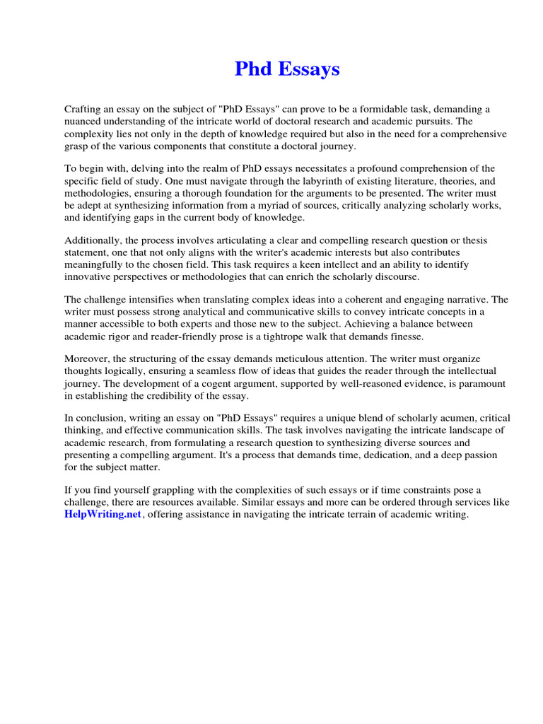 PHD Essays | PDF | Blackbeard