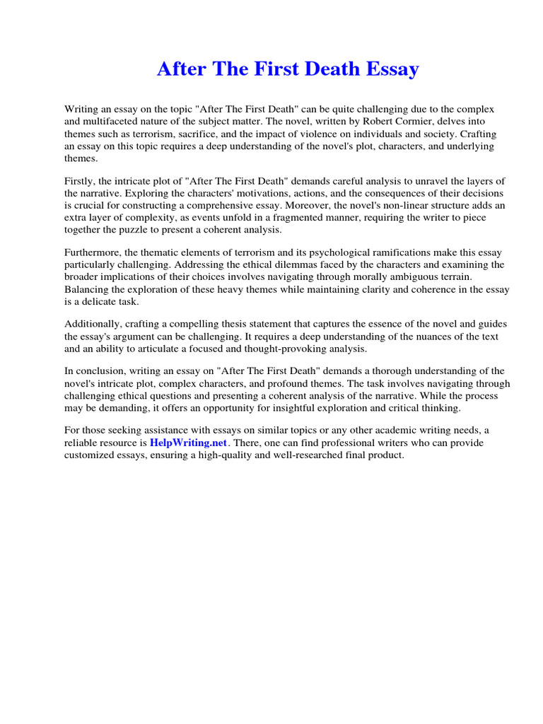 After The First Death Essay | PDF | Essays | Mahatma Gandhi