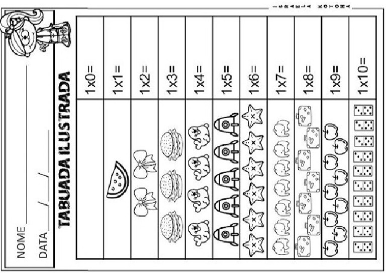 Tabuada Ilustrada Do 1 | PDF