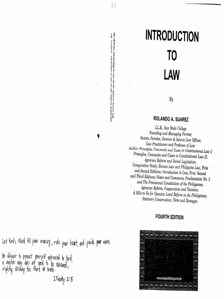 Introduction To Law PDF | PDF