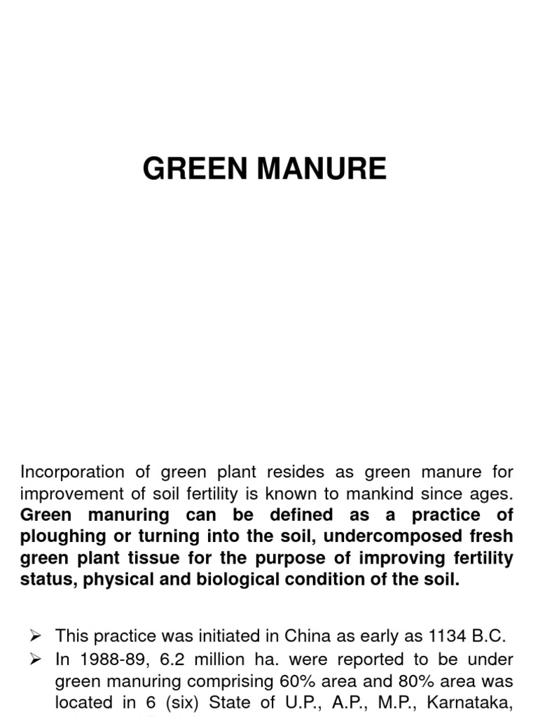 Green manuring | PDF | Soil | Manure