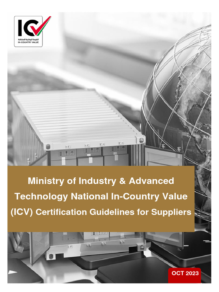 ICV Certification Guidelines for Suppliers | PDF | Book Value | Depreciation