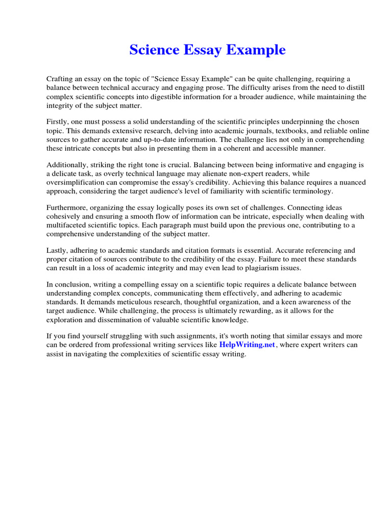 Science Essay Example | PDF | Autism Spectrum | Asperger Syndrome