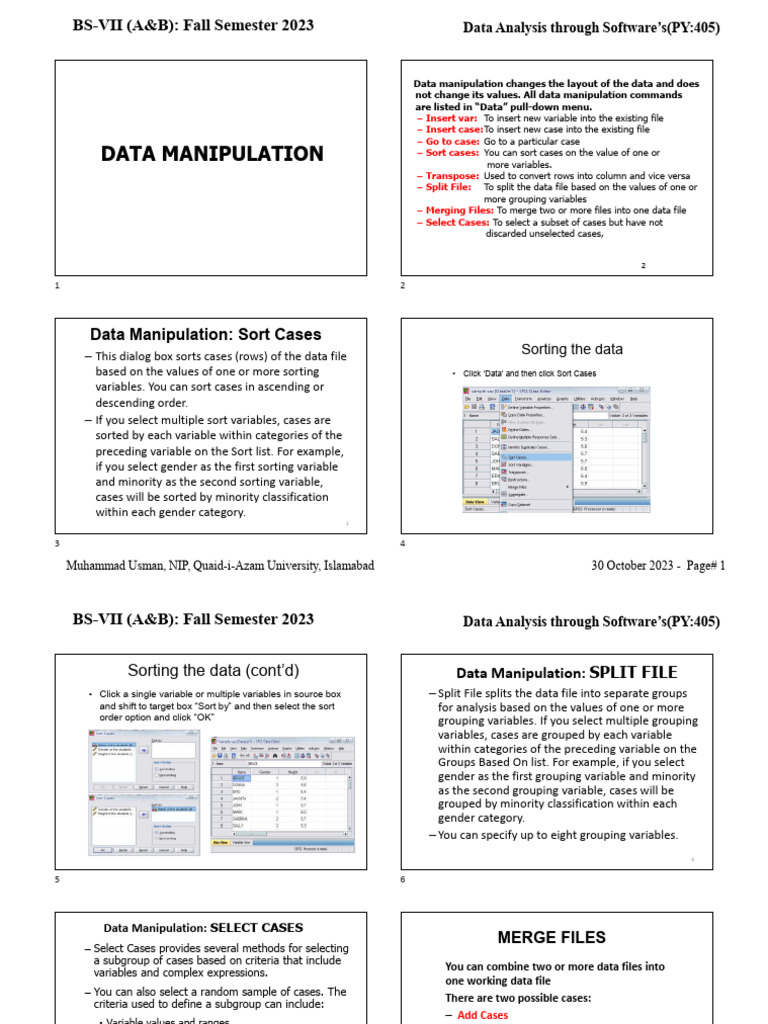 Week #3 Data Manipulation and Transformation | PDF | Variable (Computer Science) | Mean