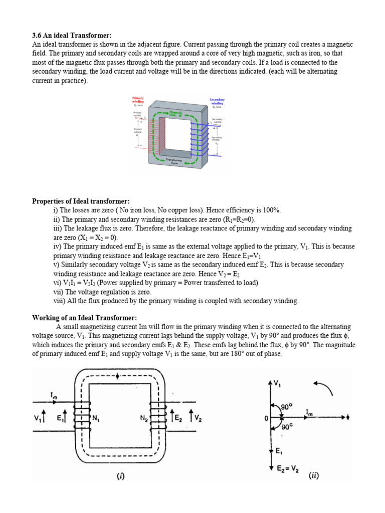 Single Phase Transformer | PDF | Transformer | Electrical Components