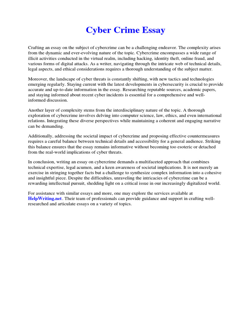Cyber Crime Essay | Download Free PDF | Cybercrime | Swot Analysis Cyber Crime Essay | Download Free PDF | Cybercrime | Swot Analysis