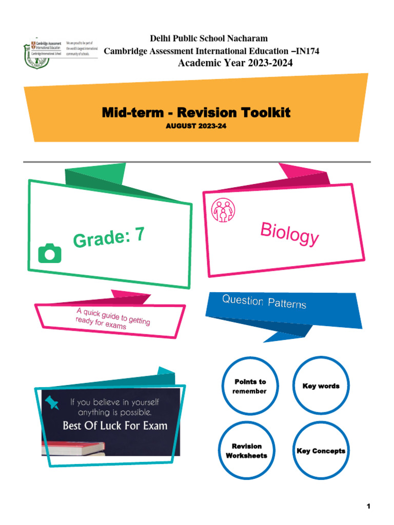 Mid-Term Revision Tool Kit Grade 7 | PDF | Respiratory System | Lung