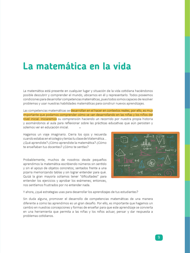 Matemática en La Vida | PDF | Educación de la primera infancia | Enseñando