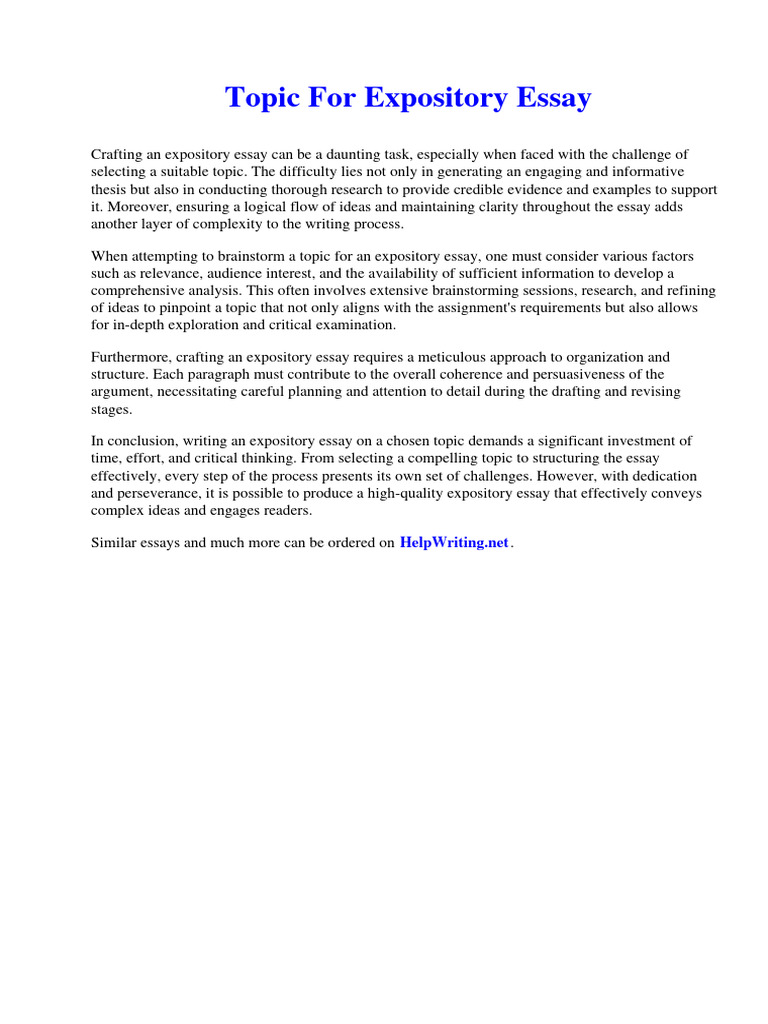 Topic For Expository Essay | PDF | Medicaid | Crystallization