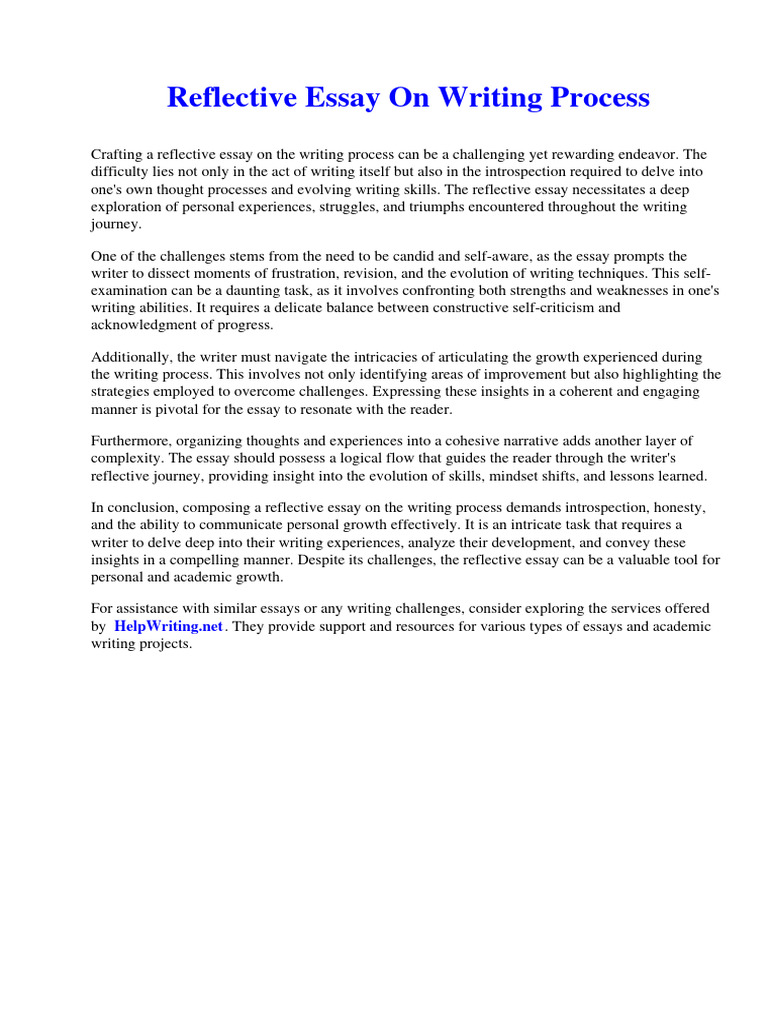 Reflective Essay On Writing Process | PDF | Prison | Probation