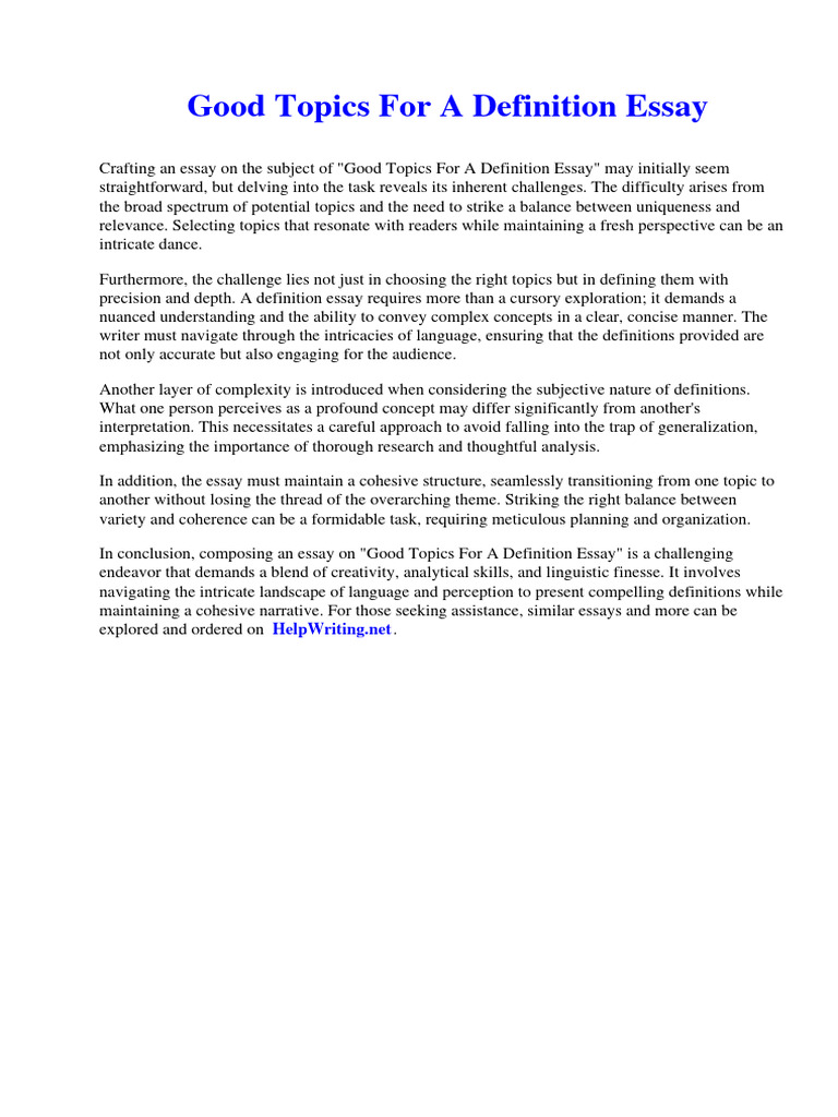 Good Topics For A Definition Essay | PDF | Coronary Artery Disease | Fat