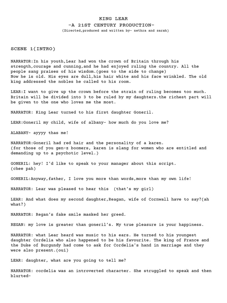 King Lear. | PDF | King Lear