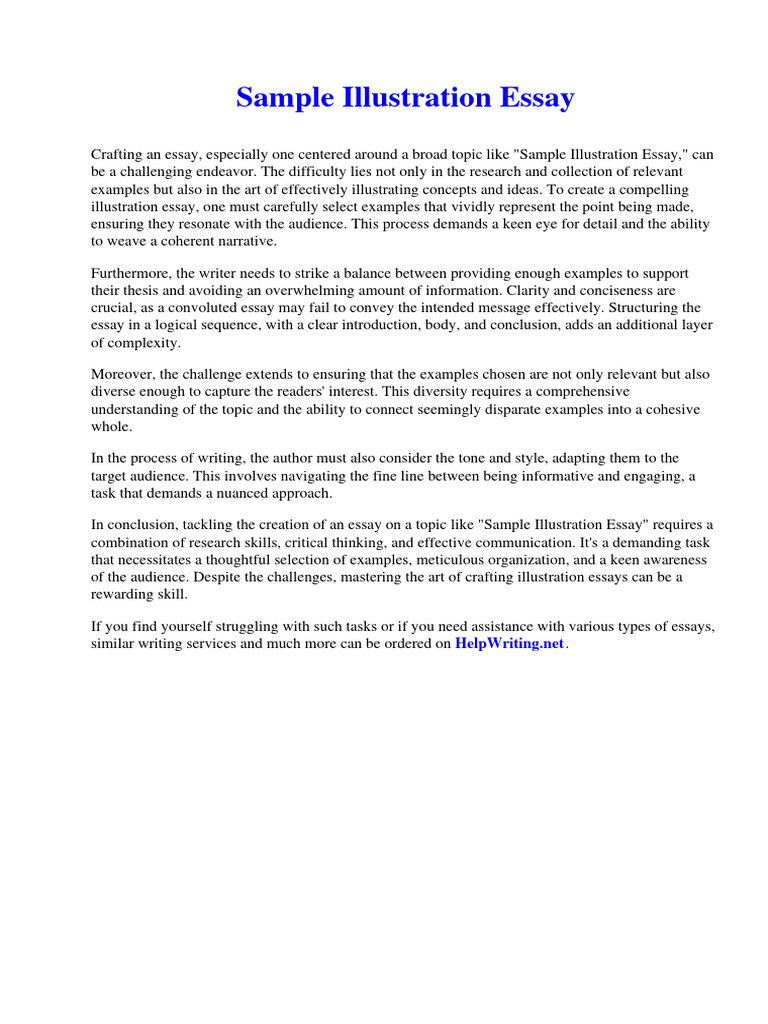 Sample Illustration Essay | PDF | Mitochondrion | Essays