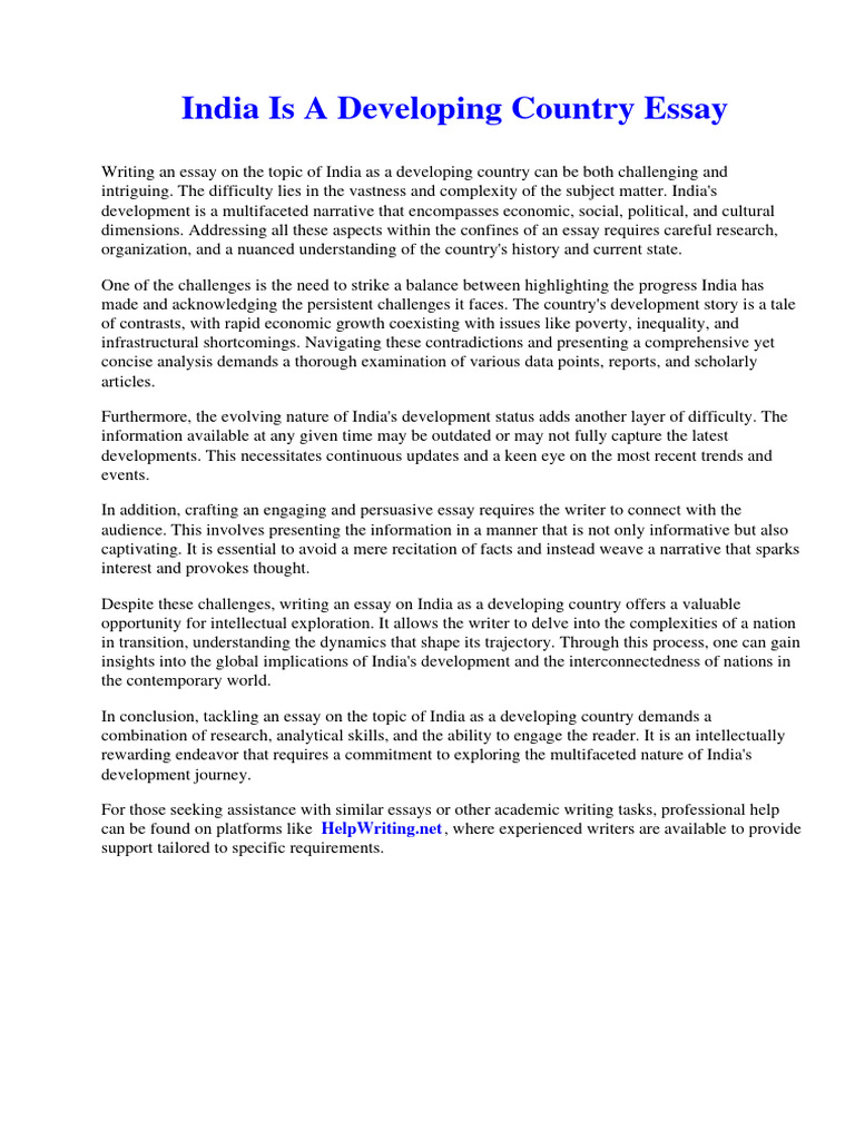 India Is A Developing Country Essay | PDF | Theorem | Mathematics