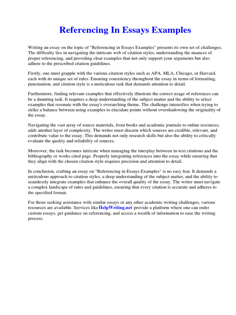 Referencing in Essays Examples | PDF | Impressionism | Citation