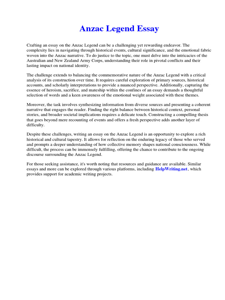 Anzac Legend Essay | PDF | Bilbo Baggins | Middle Earth