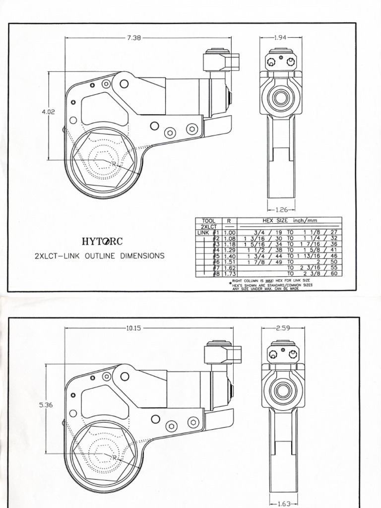 XLCT Link Dimensions All | PDF