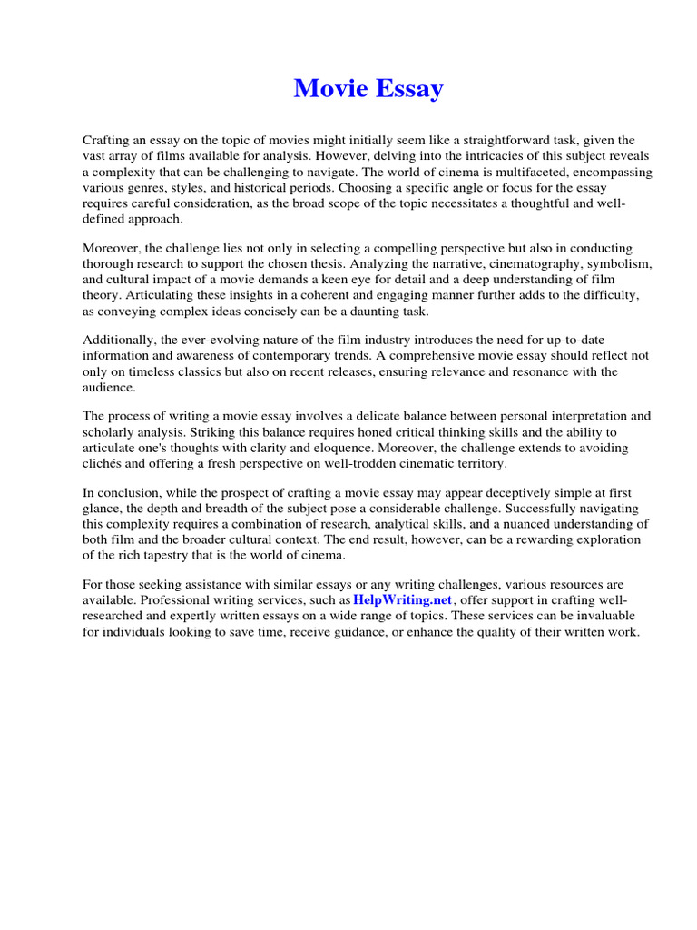 Movie Essay | PDF | Essays | Elizabethan Era