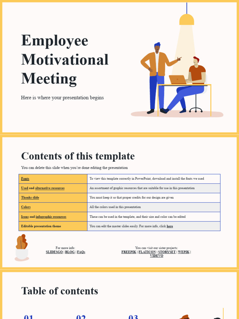 Employee Motivation Meeting Template | PDF | Planets | Saturn