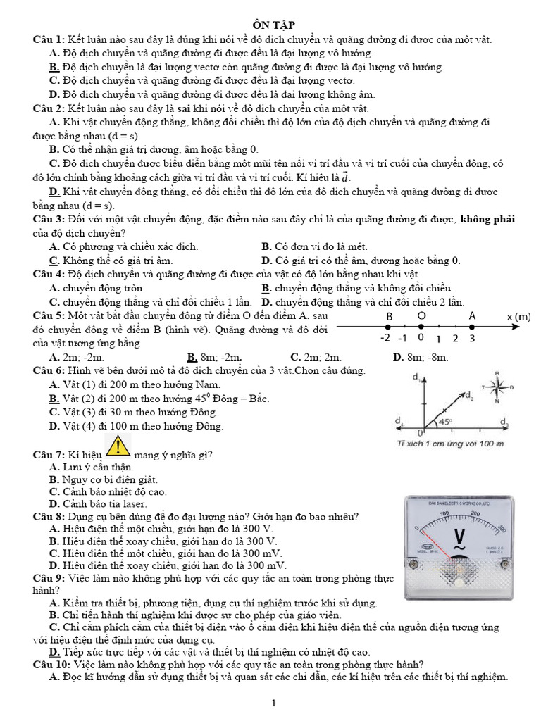 ÔN TẬP CUỐI KÌ 1 - L10 | PDF