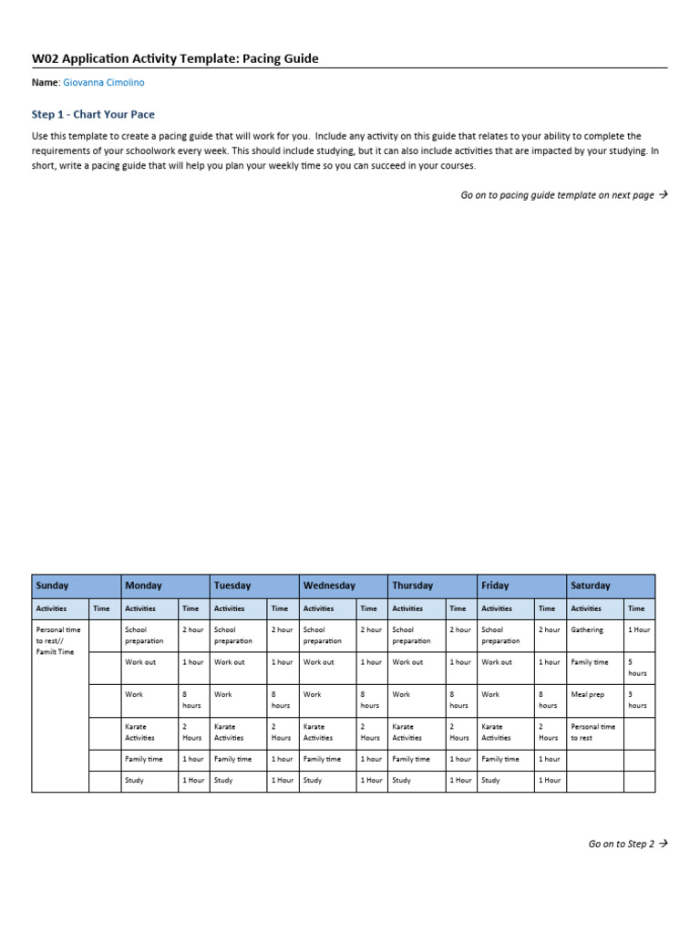 Weekly Pacing Guide Template | PDF | Procrastination | Professional Skills