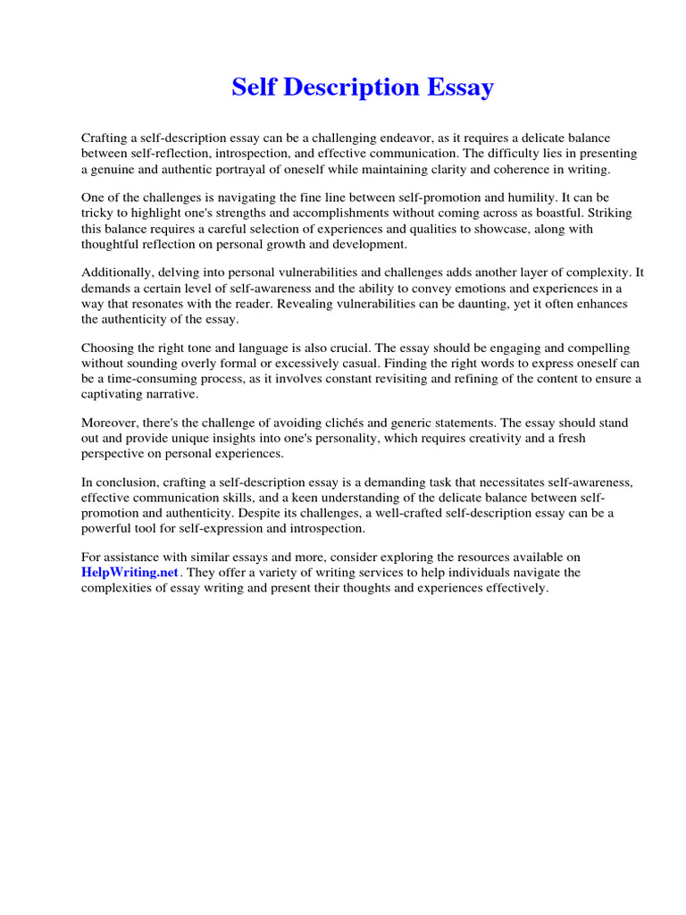 Self Description Essay | PDF | Perfect Competition | Monopoly